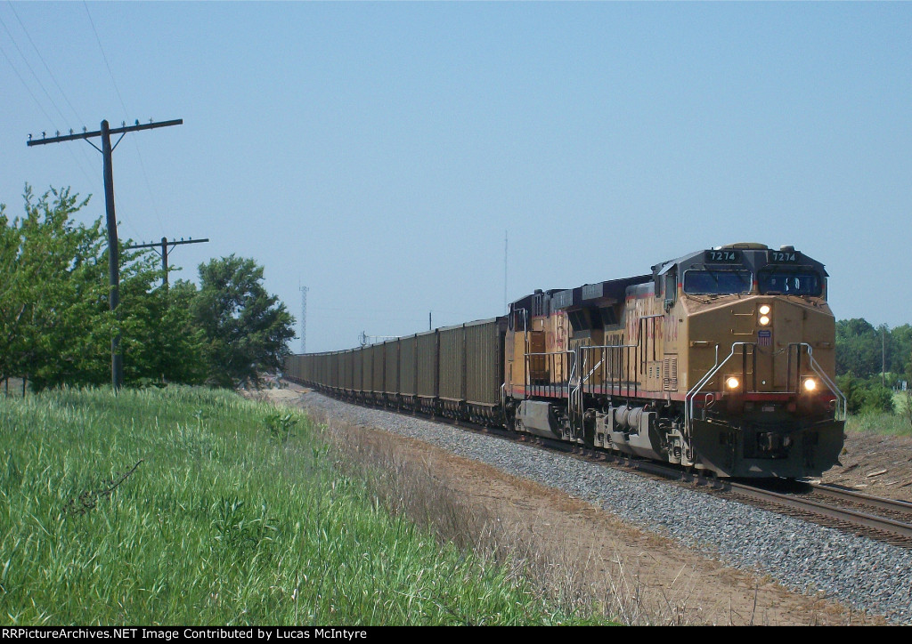 UP 7274 eastbound UP loaded coal train